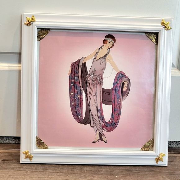Accents | Art Deco Erte Fashion Illustration Swarovski Crystals Glitter ...